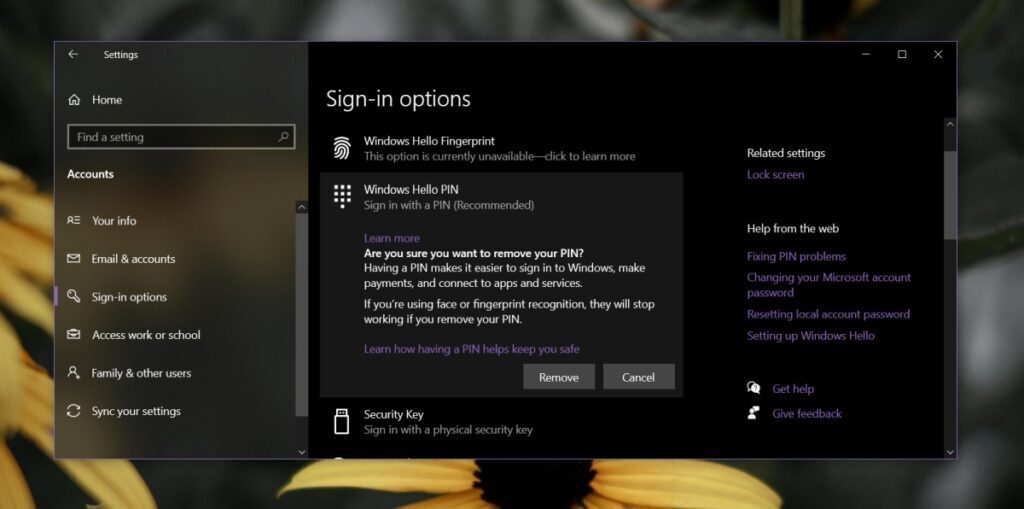 How to reset the PIN on Windows 10