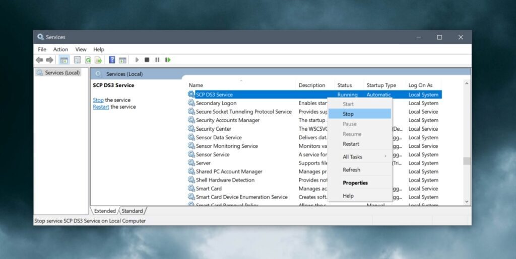 How to start and stop a service on Windows 10