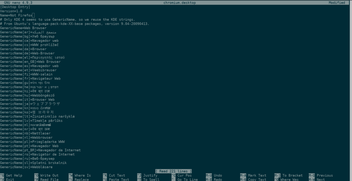How to change the name of apps on Linux