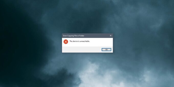 How to fix 'Error copying file or folder - The device is unreachable' on Windows 10