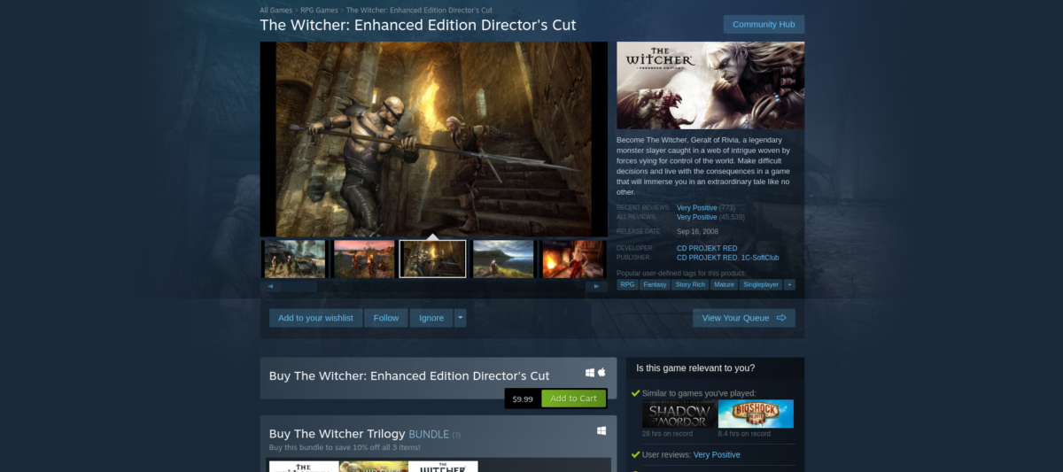 How to play The Witcher: Enhanced Edition Director's Cut on Linux