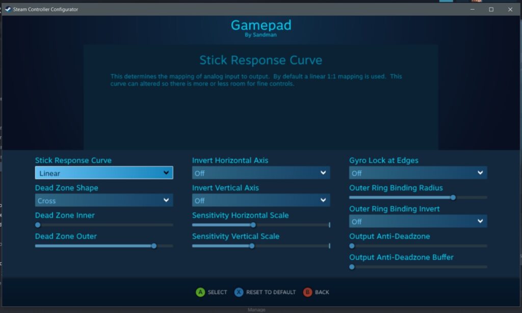 How to set Xbox controller camera sensitivity in Steam