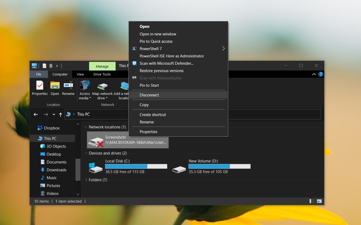 How to delete a network drive on Windows 10