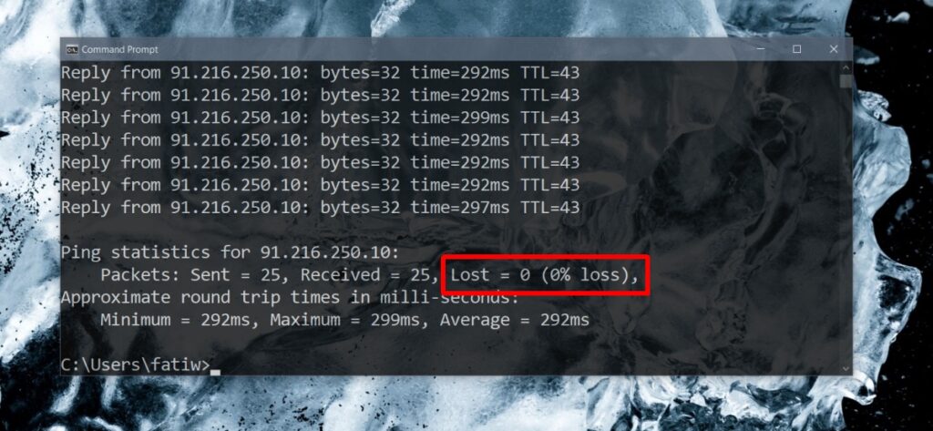 How to find packet loss in games on Windows 10