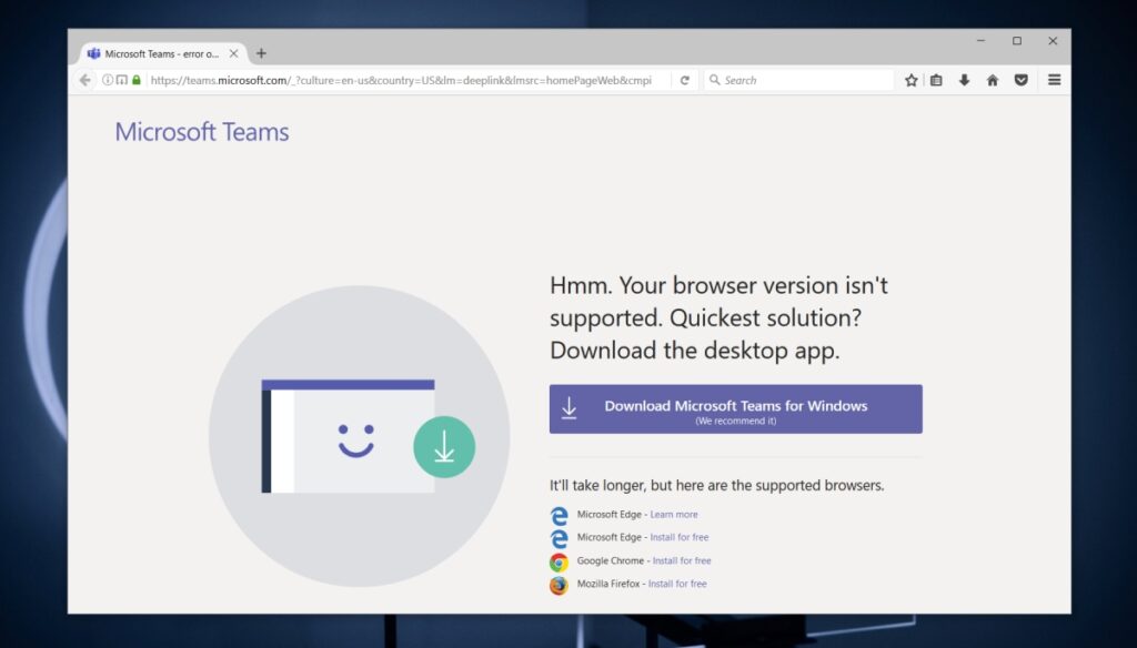 Microsoft Teams Browser Version Isn't Supported [FIXED]
