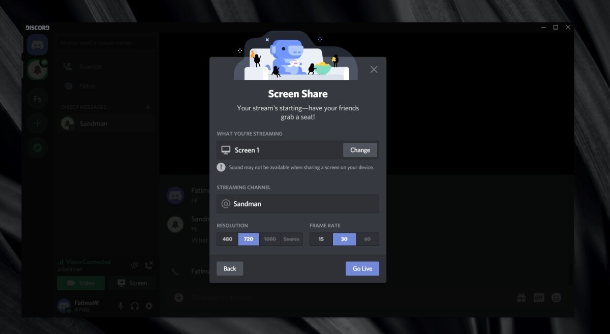 How to screen share on Discord on Windows 10