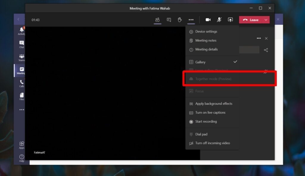 How to use Together mode on Microsoft Teams