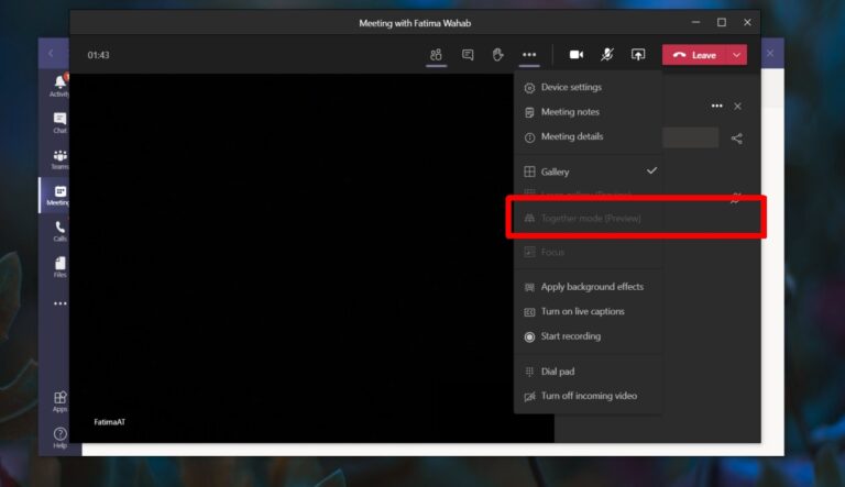 How to use Together mode on Microsoft Teams