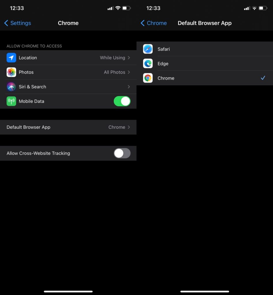How to change the default browser on iPhone