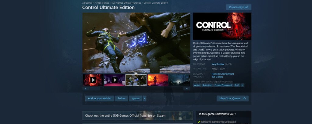 How to play Control Ultimate Edition on Linux