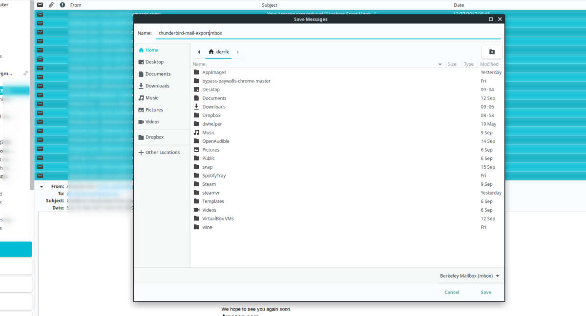 How to import email from Evolution to Thunderbird on Linux