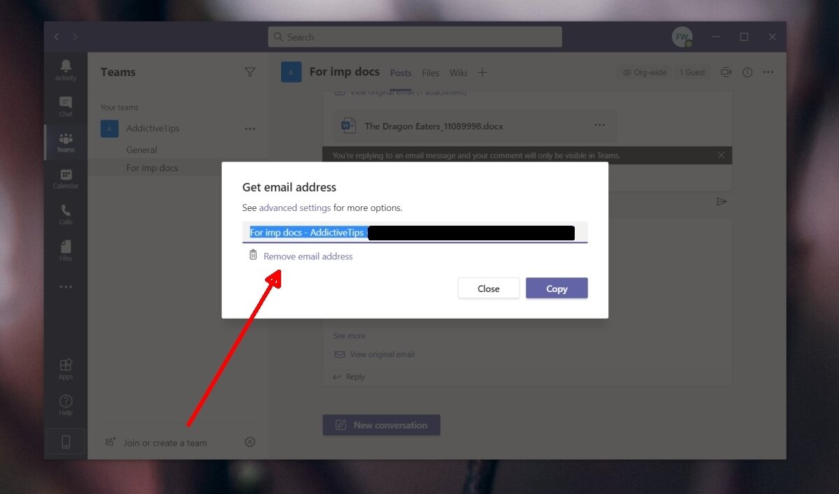 How to send an email to a Microsoft Teams channel