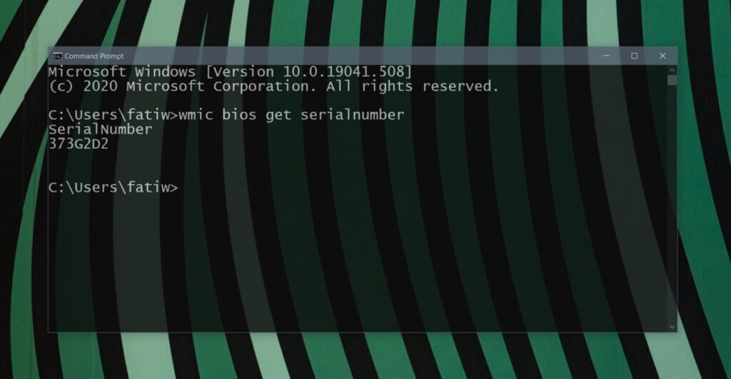 How to find the service tag on a Windows 10 laptop