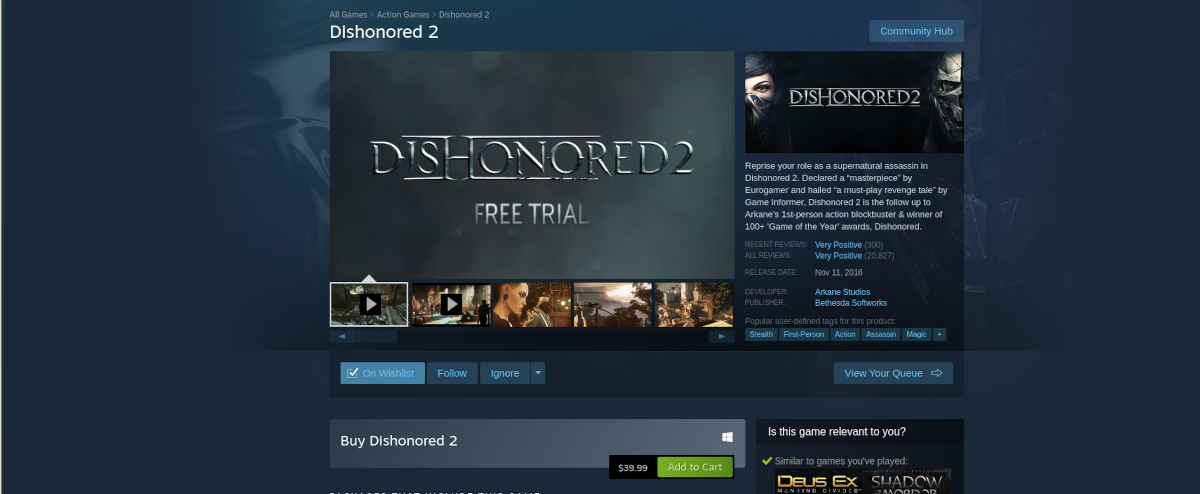 How to play Dishonored 2 on Linux