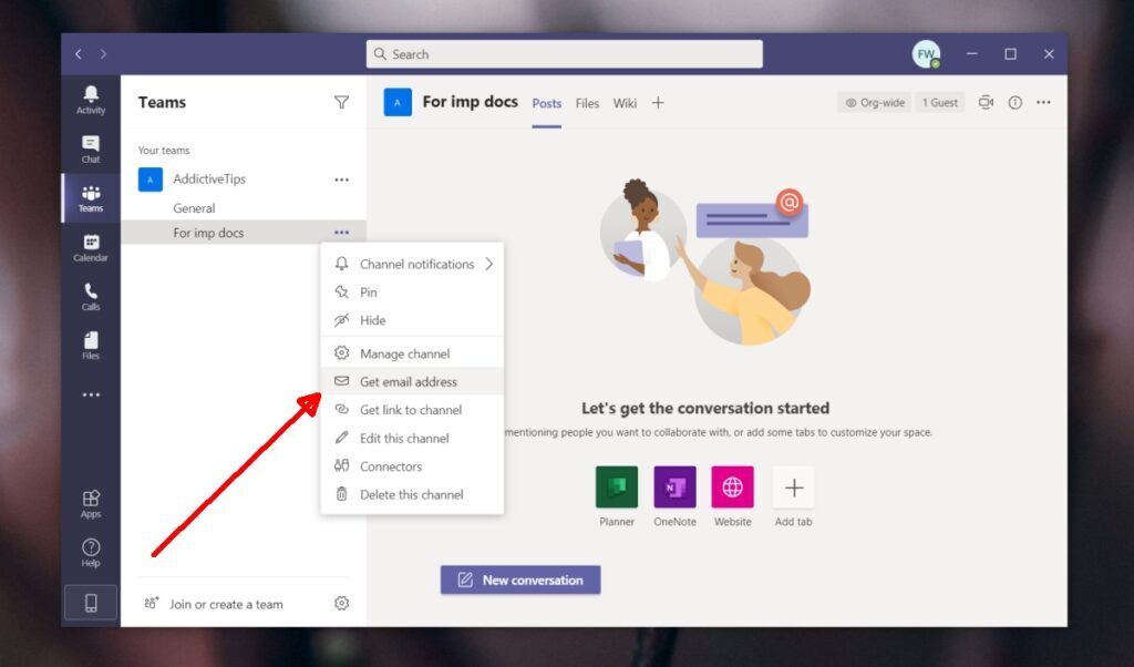 How to send an email to a Microsoft Teams channel