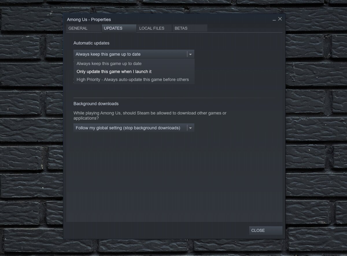 How to disable automatic game updates in Steam
