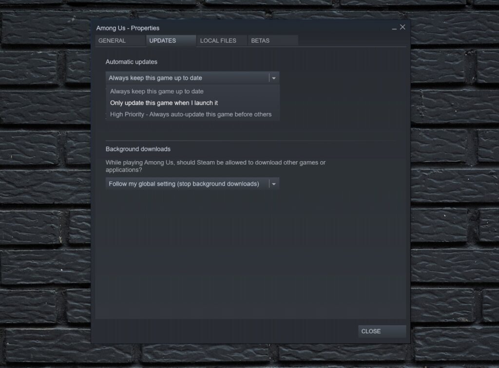 How to disable automatic game updates in Steam