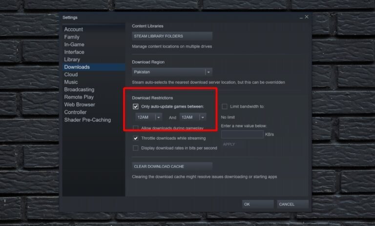 How to disable automatic game updates in Steam