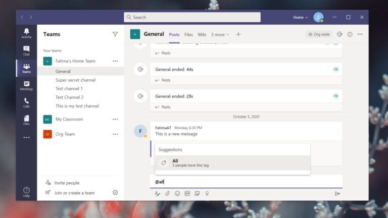 How to create a group tag in Microsoft Teams