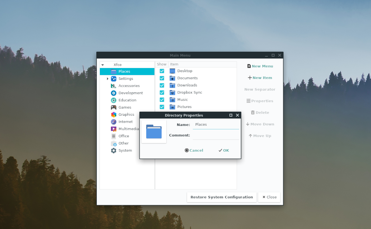 How to add file folders to the XFCE4 menu