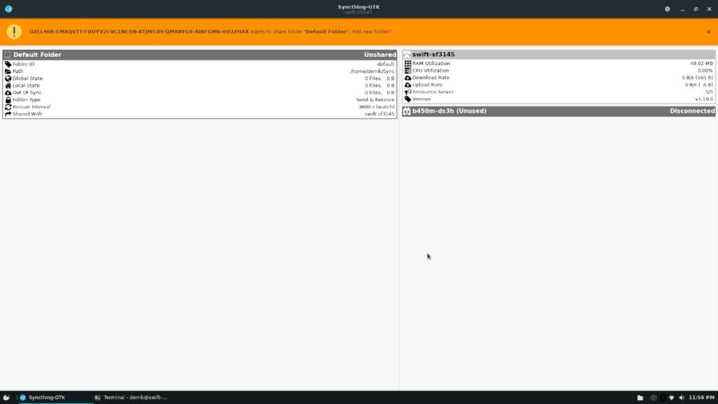 How to sync configuration files on Linux with Syncthing