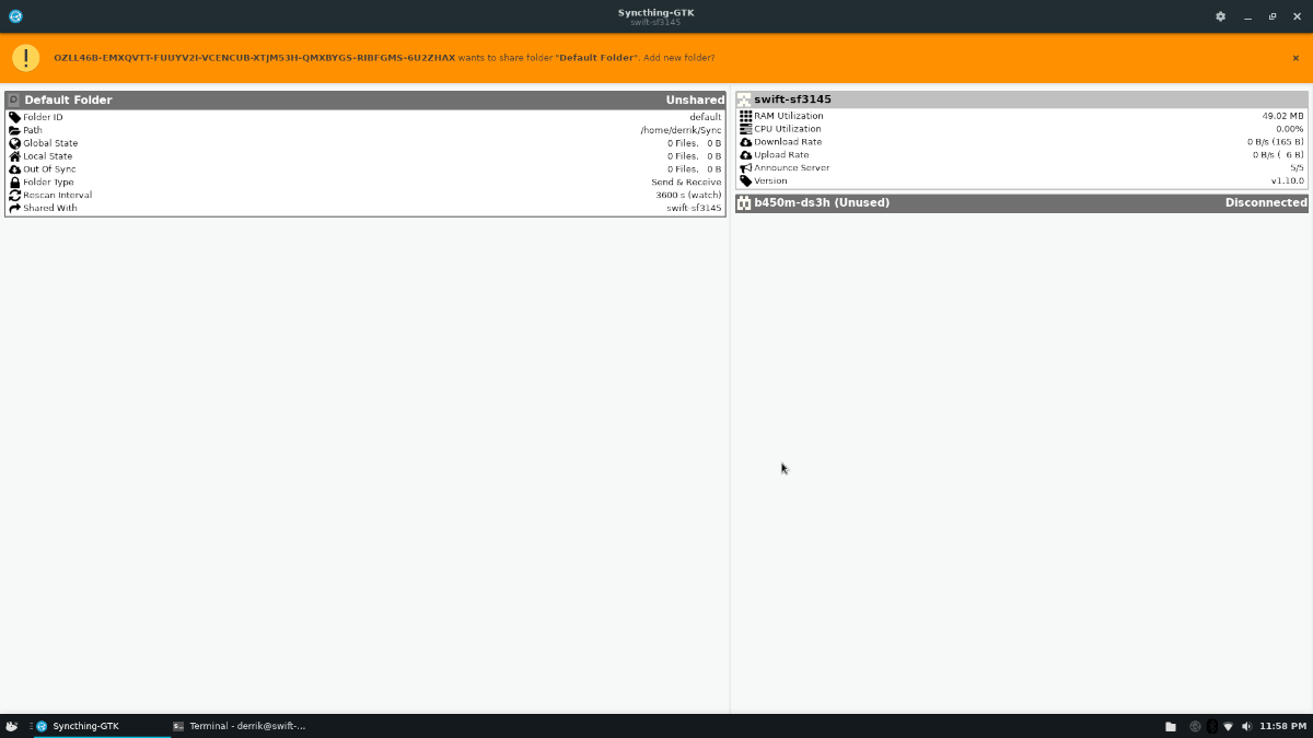 How to sync configuration files on Linux with Syncthing
