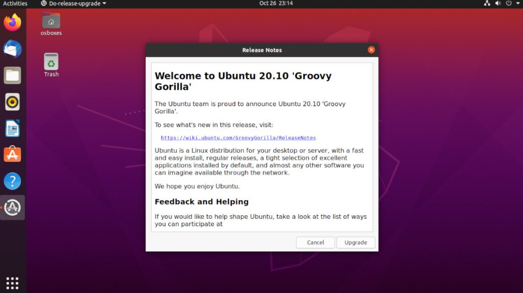 How to upgrade to Ubuntu 20.10