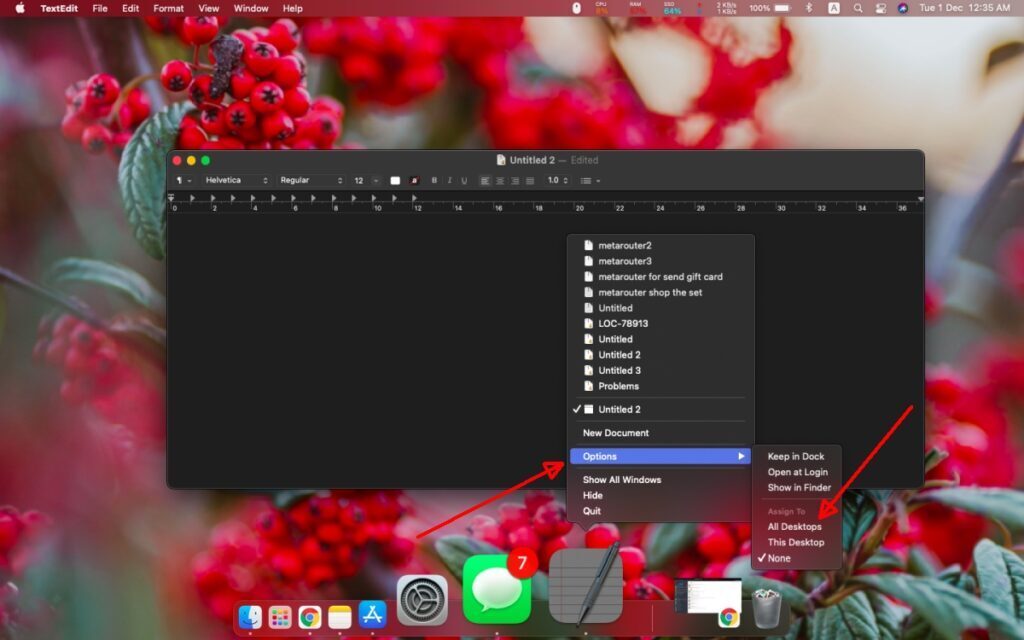 How to pin an app to virtual desktops on macOS