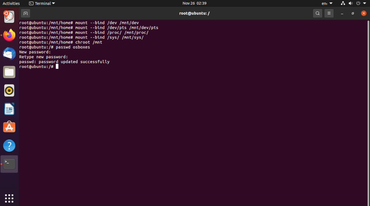 How to reset your Linux password with the Ubuntu live disk