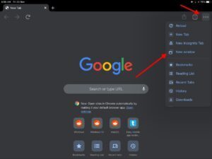 How to open multiple Chrome windows on iPad