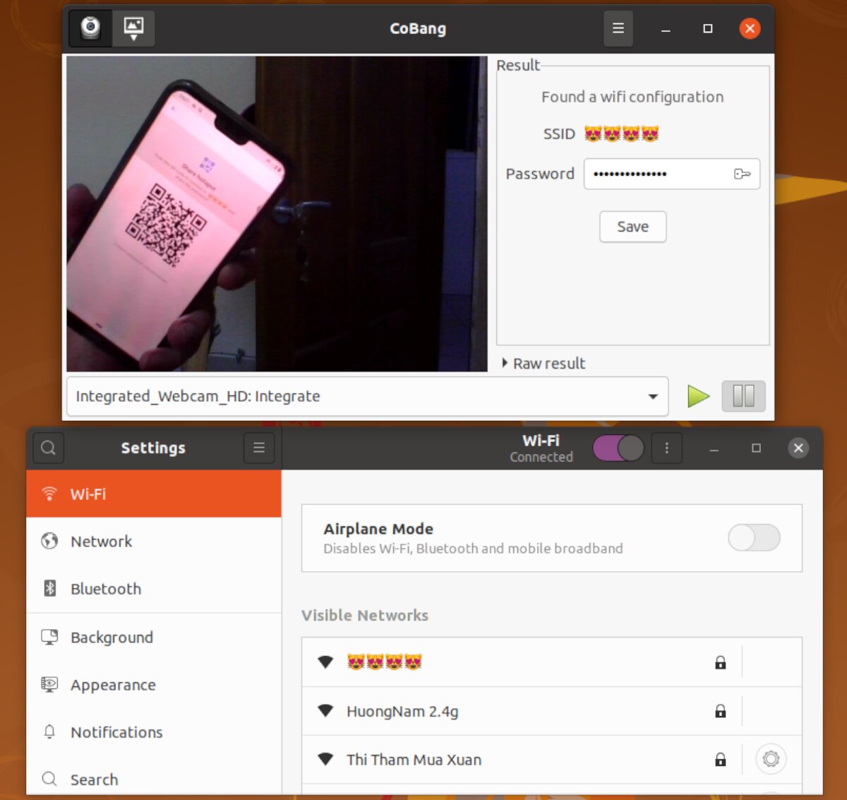 How to scan QR codes from the Linux desktop