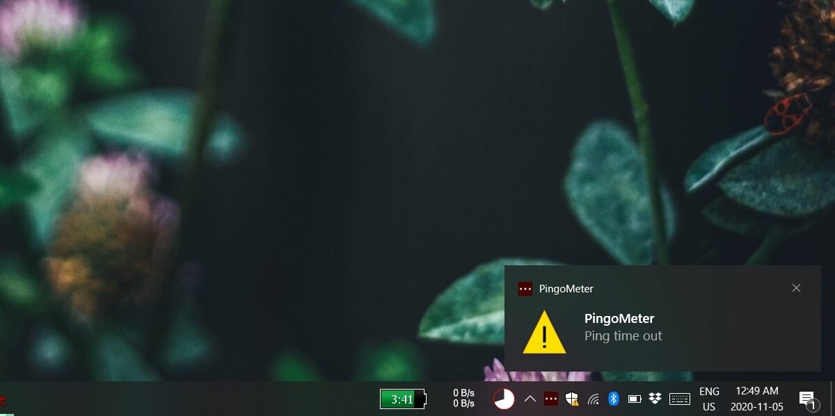 How to view ping on the system tray on Windows 10