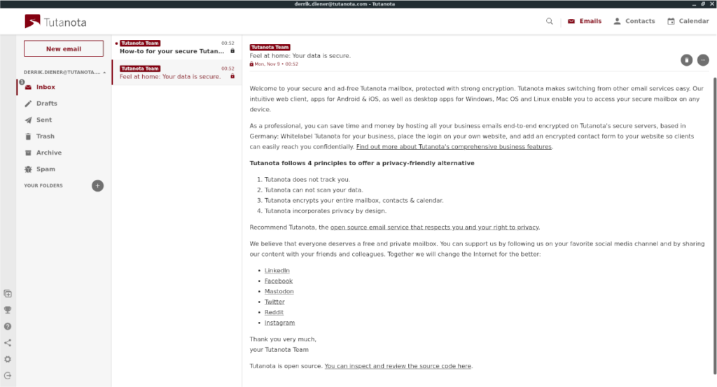 How to set up Tutanota mail on Linux