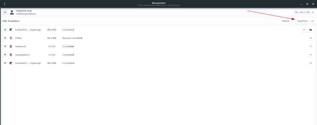 How to send files over the network on Linux with Warpinator