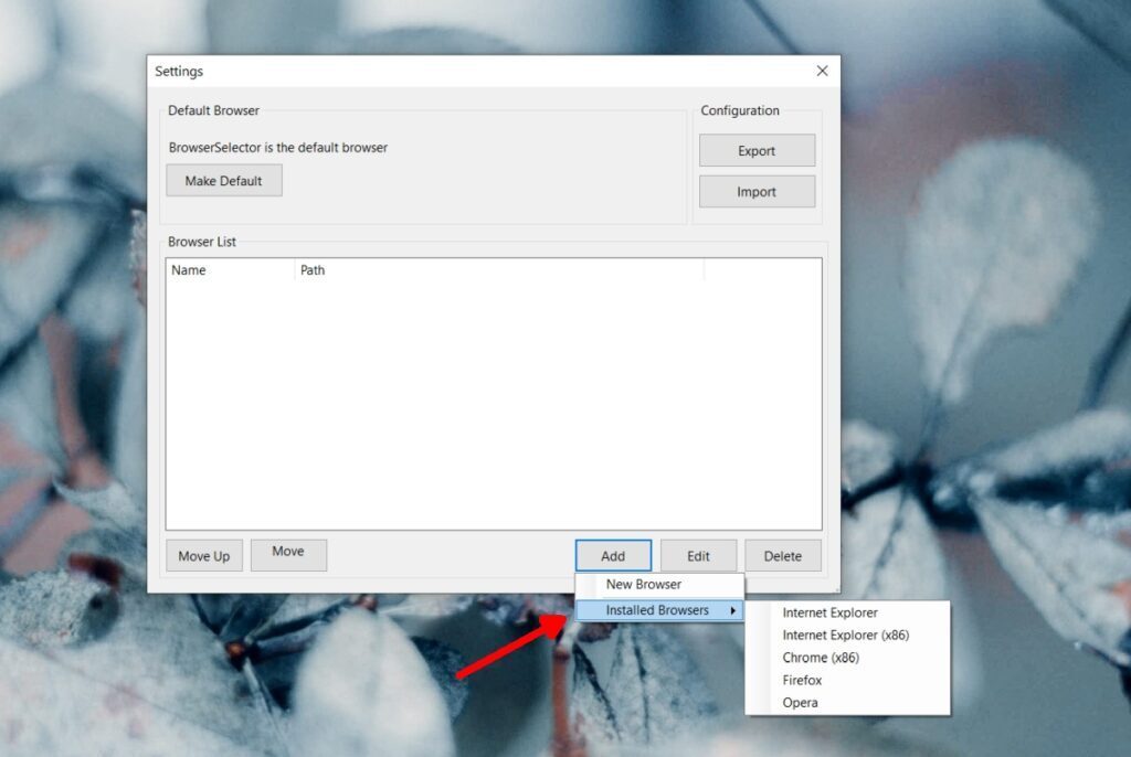 How to enable dynamic browser selection on Windows 10