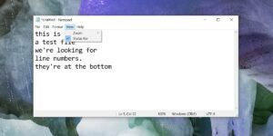 How to get line numbers in Notepad on Windows 10