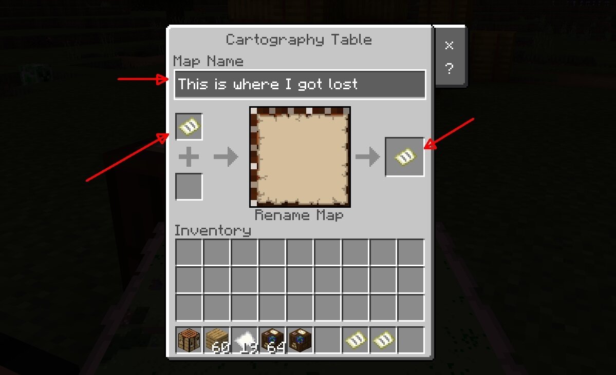 How to name a map in Minecraft