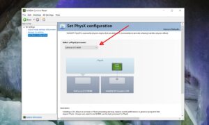 How to set PhysX Configuration in Nvidia Control Panel on Windows 10