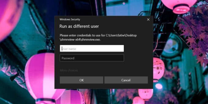 Hw to run an app as different user on Windows 10