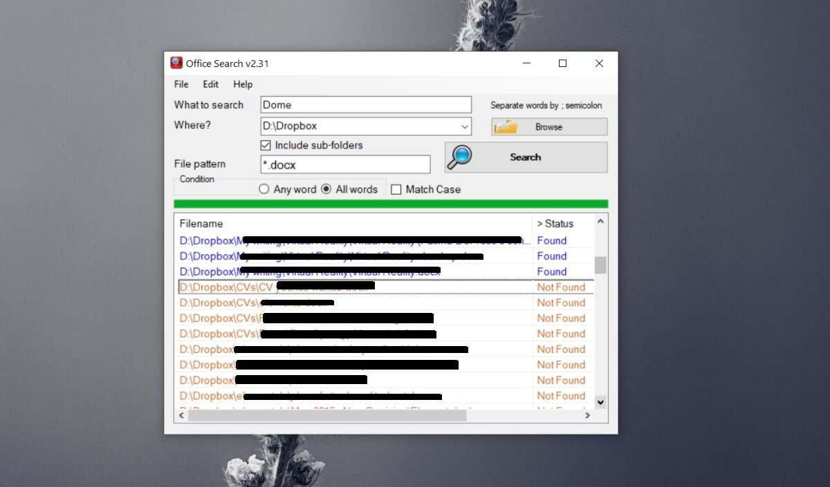 How to search text in multiple Office files on Windows 10