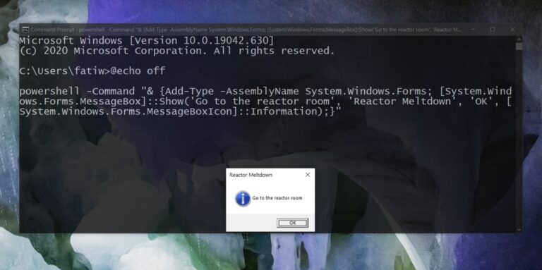 How to show a message box on Windows 10