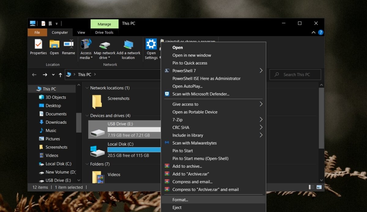How to format a drive on Windows 10