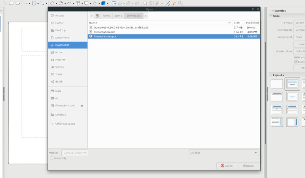 How to open Microsoft Powerpoint files in Libre Office