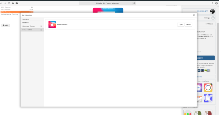 How to install themes fast on Linux with Pling Store
