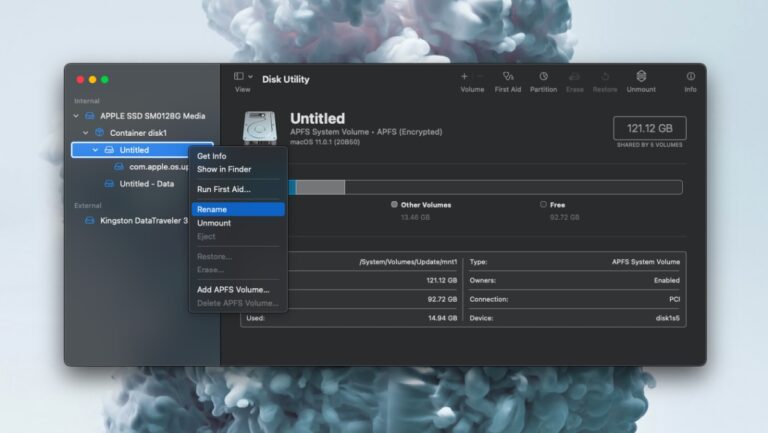 How to rename a disk on macOS