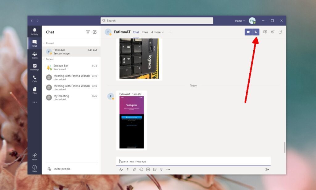 How to start a Microsoft Teams call