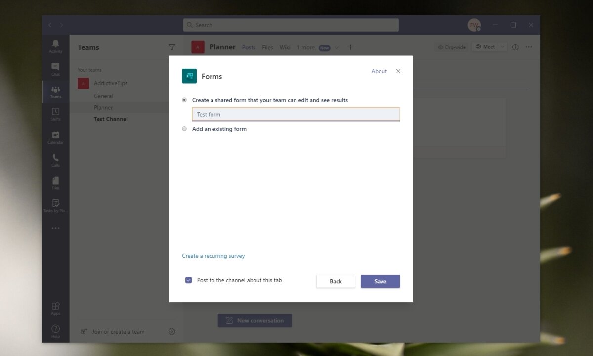 How to use Microsoft Teams forms