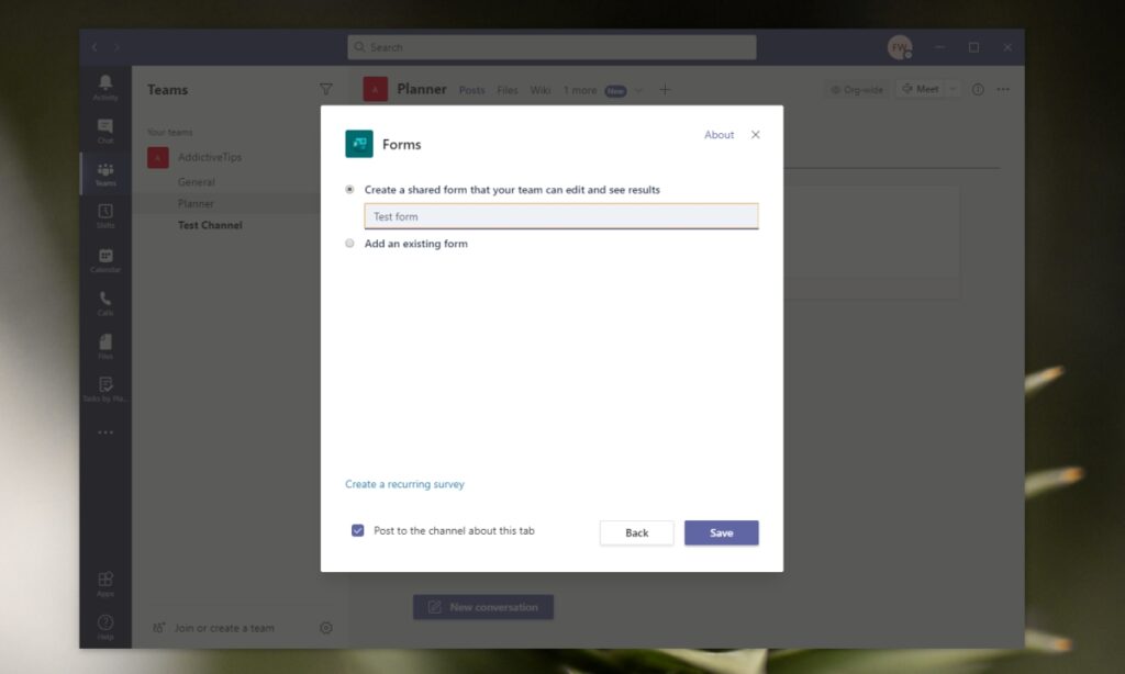 How to use Microsoft Teams forms
