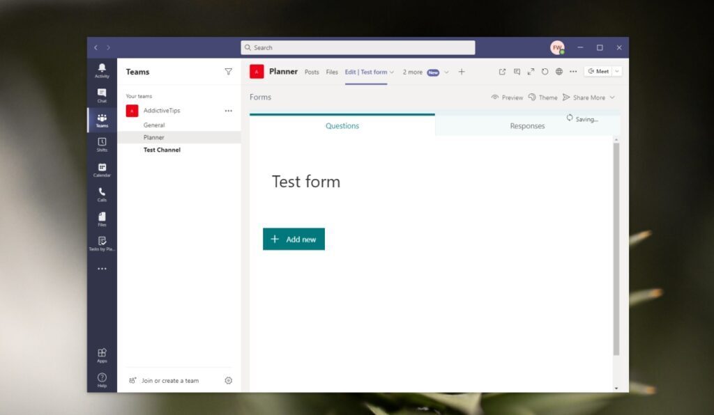 How to use Microsoft Teams forms