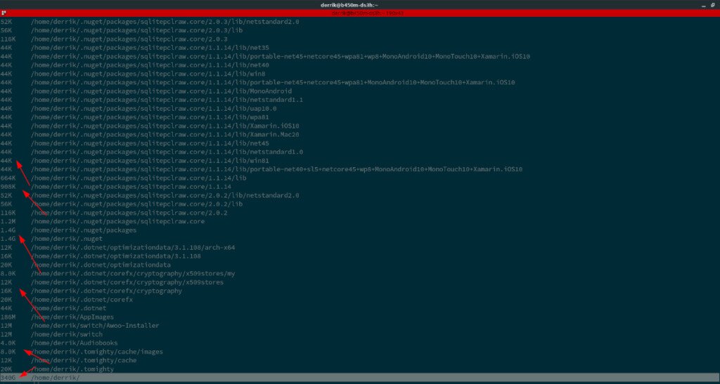 How to find Linux directory size